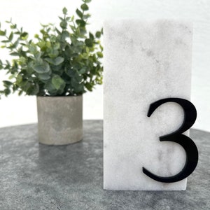 3D Marble Stone Table Numbers Wedding Unique Signage Custom Layered ...