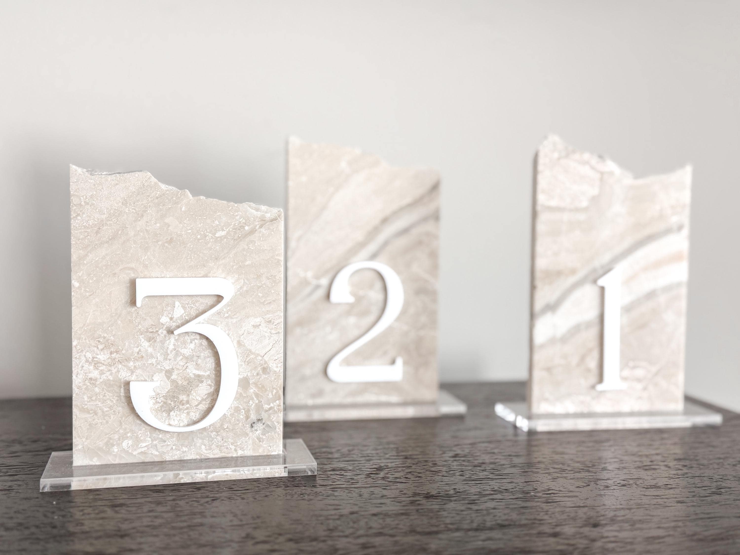 3D Marble Stone Table Numbers | Wedding Unique Signage | Custom Layered ...