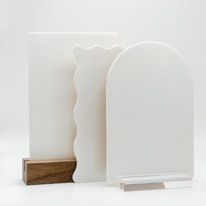 White Wavy Ripple Blank Acrylic Table Numbers Acrylic Sign DIY Cast ...