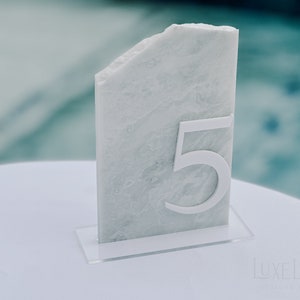3D Marble Stone Table Numbers | Wedding Unique Signage | Custom Layered ...