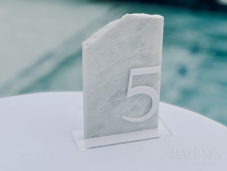 3D Marble Stone Table Numbers | Wedding Unique Signage | Custom Layered ...