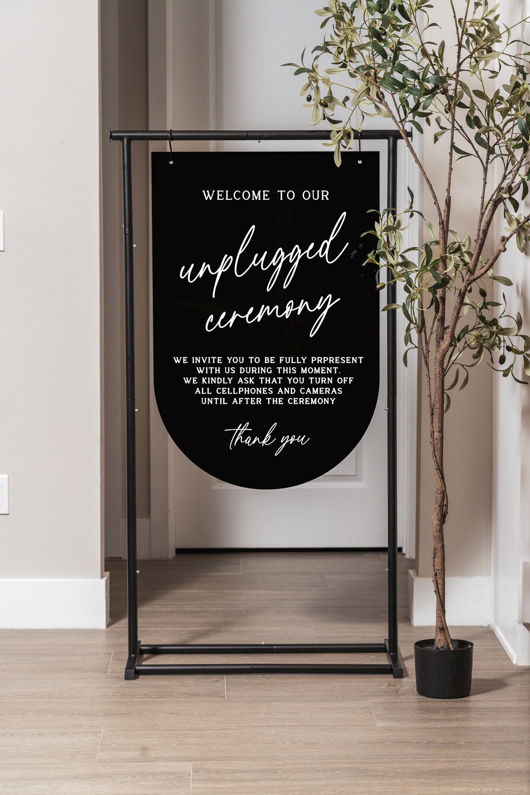 3D Acrylic Wedding Unplugged Wedding Sign | Ceremony Sign | No Phones ...