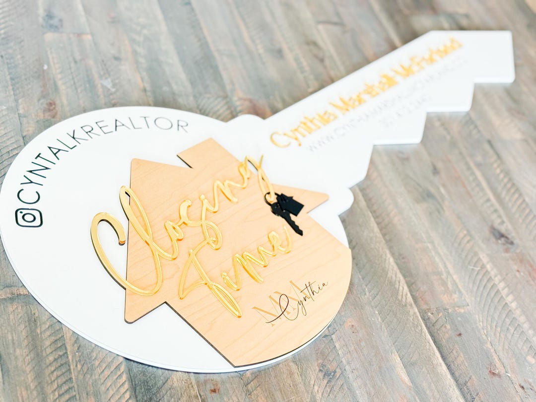 Personalized Realtor Closing Key | Acrylic & Wood Sold Sign - Etsy