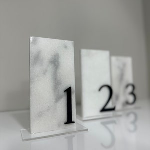 3D Marble Stone Table Numbers Wedding Unique Signage Custom Layered ...