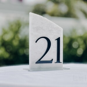 3D Marble Stone Table Numbers | Wedding Unique Signage | Custom Layered ...