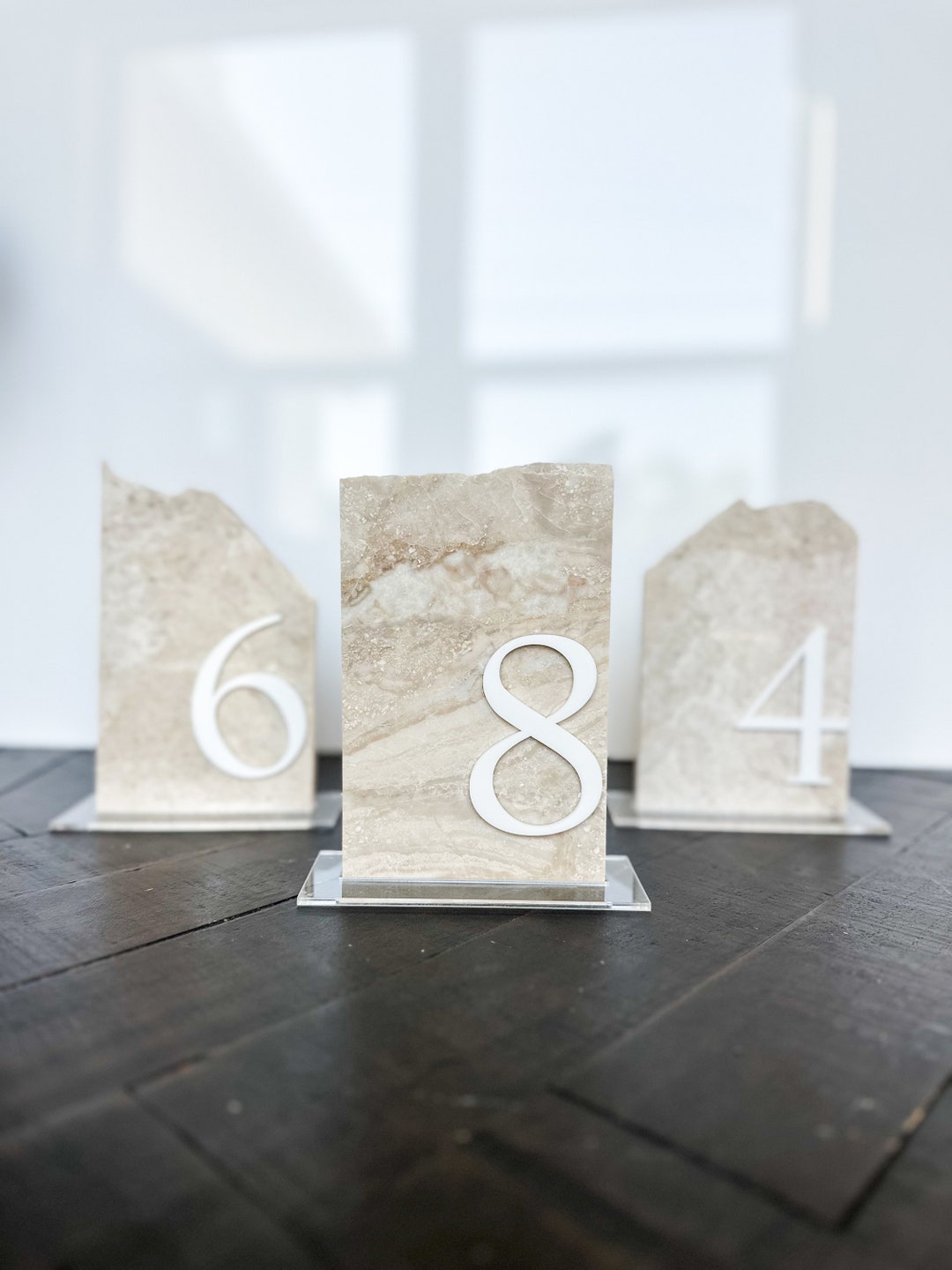 3D Marble Stone Table Numbers | Wedding Unique Signage | Custom Layered ...
