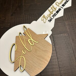 Personalized Realtor Key | Closing Realty | House Sold Acrylic and Wood ...