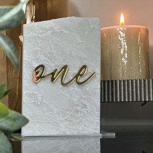 3D Marble Stone Table Numbers Wedding Unique Signage Custom Layered ...