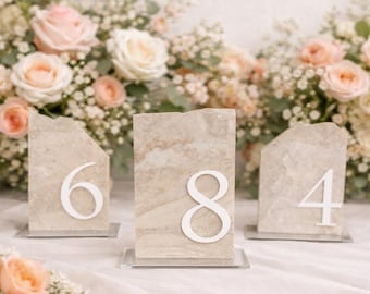 3D Marble Stone Table Numbers | Wedding Unique Signage | Custom Layered ...