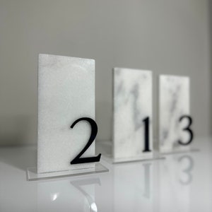 3D Marble Stone Table Numbers Wedding Unique Signage Custom Layered ...