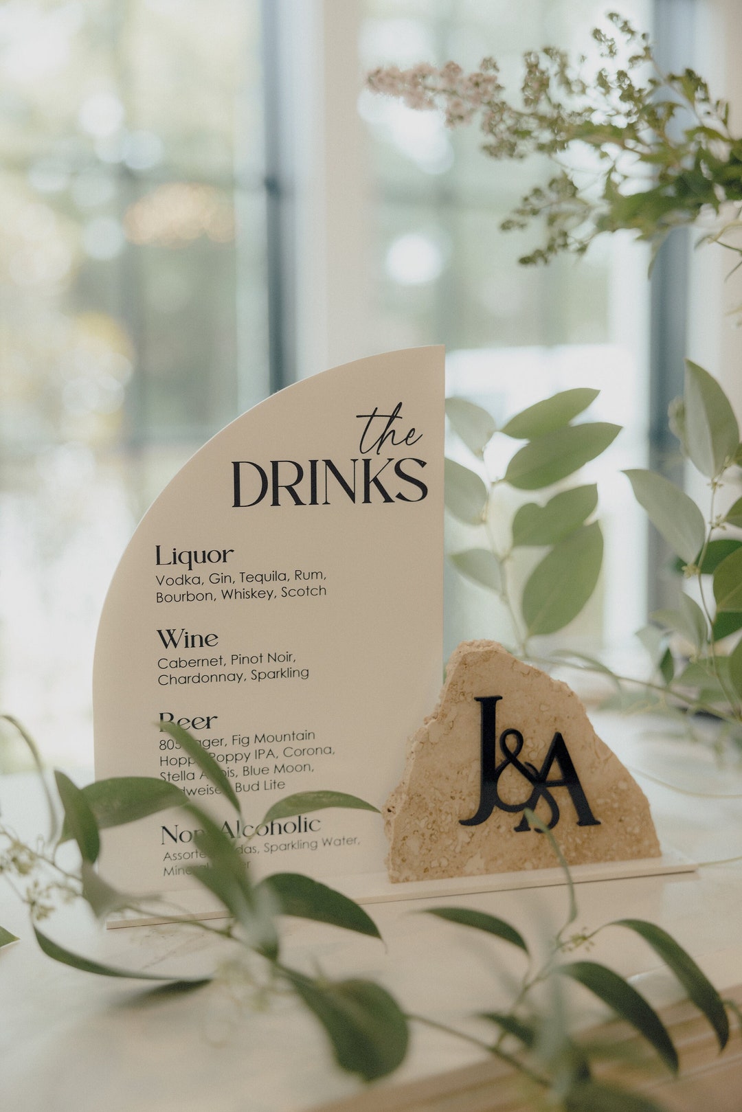 Acrylic Stone Signature Drinks Sign | Layered Menu | Wedding Menu ...