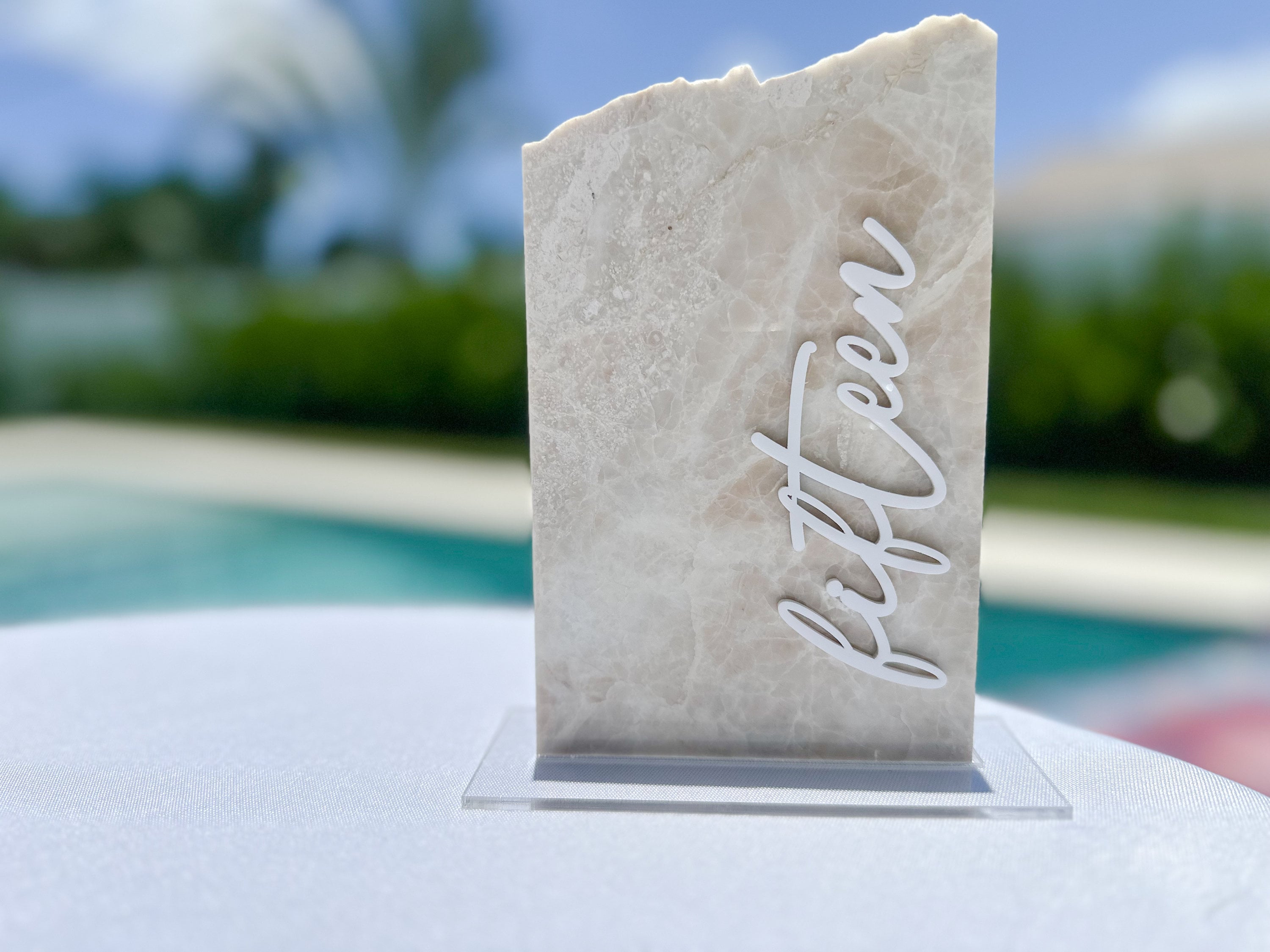 3D Marble Stone Table Numbers | Wedding Unique Signage | Custom Layered ...
