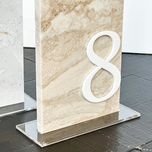 3D Marble Stone Table Numbers | Wedding Unique Signage | Custom Layered ...