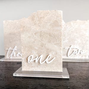 3D Marble Stone Table Numbers | Wedding Unique Signage | Custom Layered ...