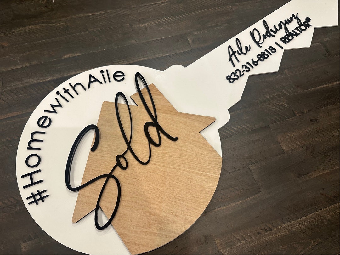 Personalized Realtor Key | Closing Realty | House Sold Acrylic and Wood ...