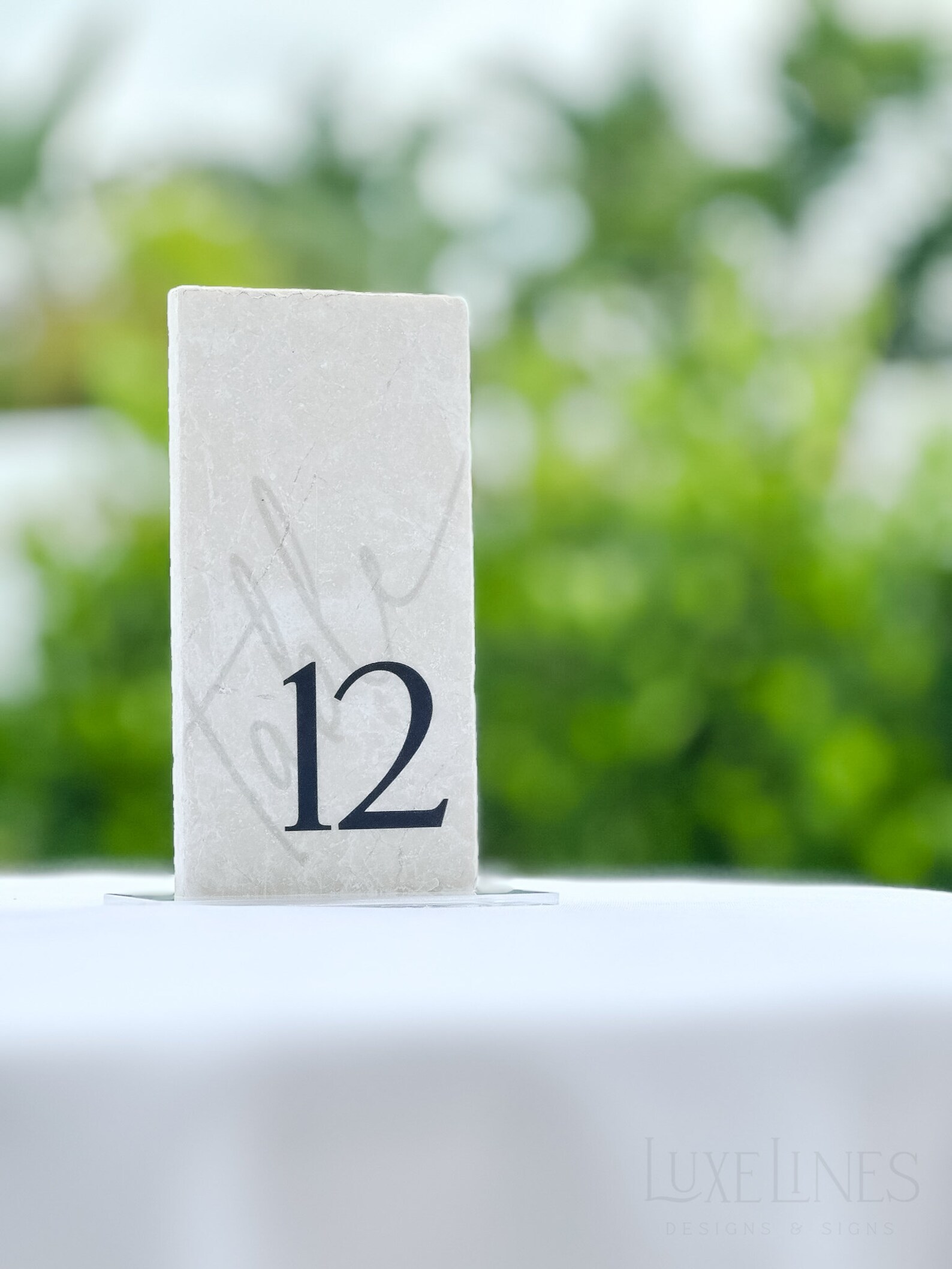 Marble Stone Table Numbers | Wedding Unique Signage | Custom Layered ...