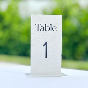 Marble Stone Table Numbers | Wedding Unique Signage | Custom Layered ...