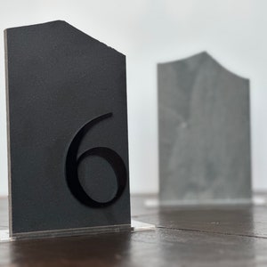 3D Black Matte Limestone Stone Table Numbers | Wedding Unique Signage ...