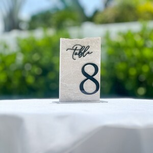 3D Marble Stone Table Numbers | Wedding Unique Signage | Custom Layered ...