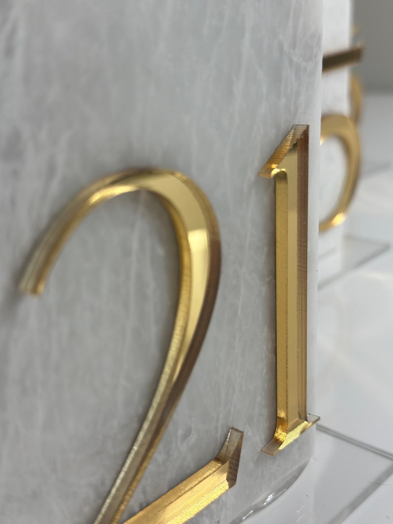 3D Marble Stone Table Numbers | Wedding Unique Signage | Custom Layered ...