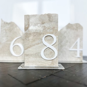 3D Marble Stone Table Numbers | Wedding Unique Signage | Custom Layered ...