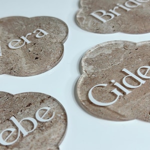 Faux Stone Acrylic Place Card Settings Acrylic Place Names - Etsy