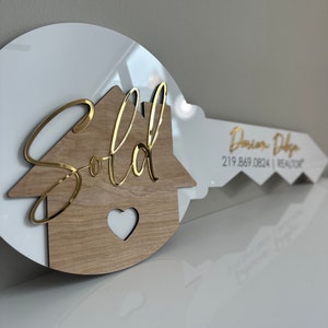 Personalized Realtor Key With Heart Closing Realty House Sold Acrylic ...