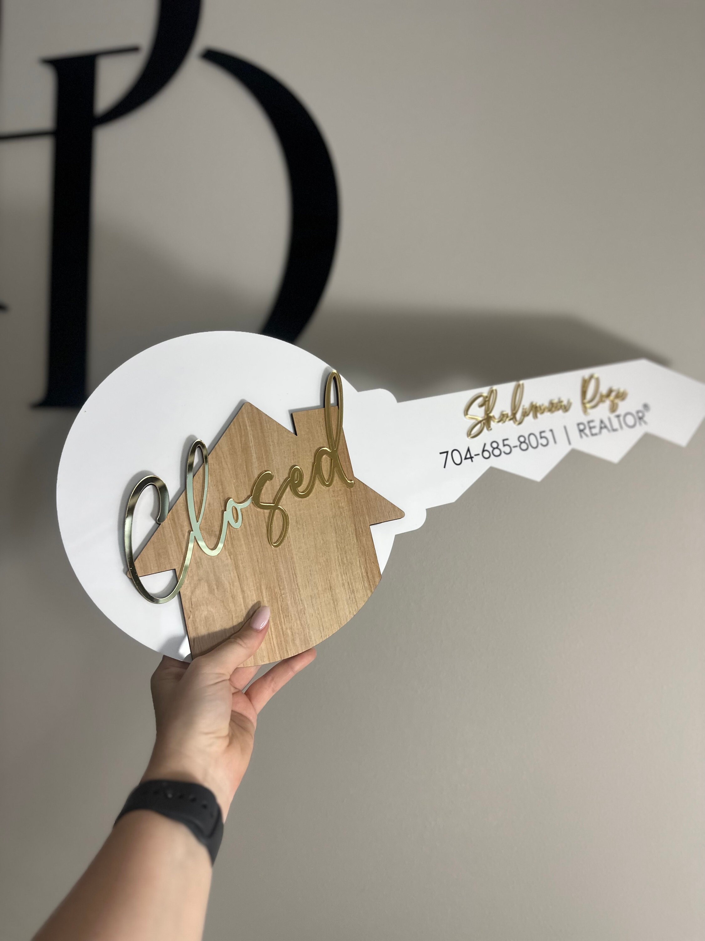 Personalized Realtor Key | Closing Realty | House Sold Acrylic and Wood ...
