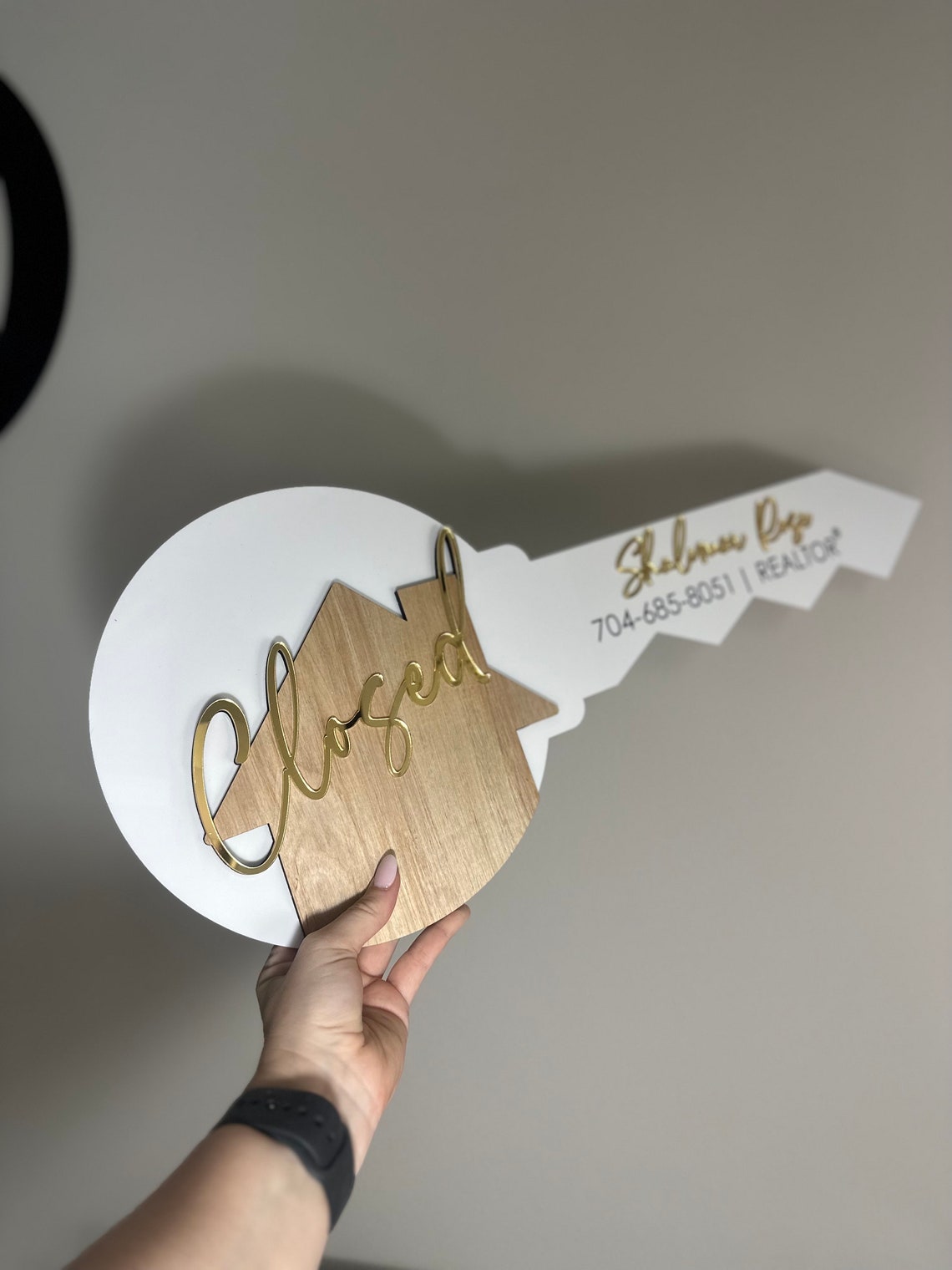 Personalized Realtor Key | Closing Realty | House Sold Acrylic and Wood ...