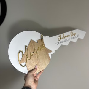 Personalized Realtor Key | Closing Realty | House Sold Acrylic and Wood ...