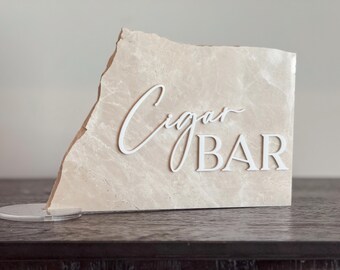 Marble Natural Stone Bar Sign Wedding Signage - Etsy