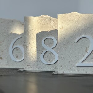 3D Limestone Stone Table Numbers | Wedding Unique Signage | Custom ...
