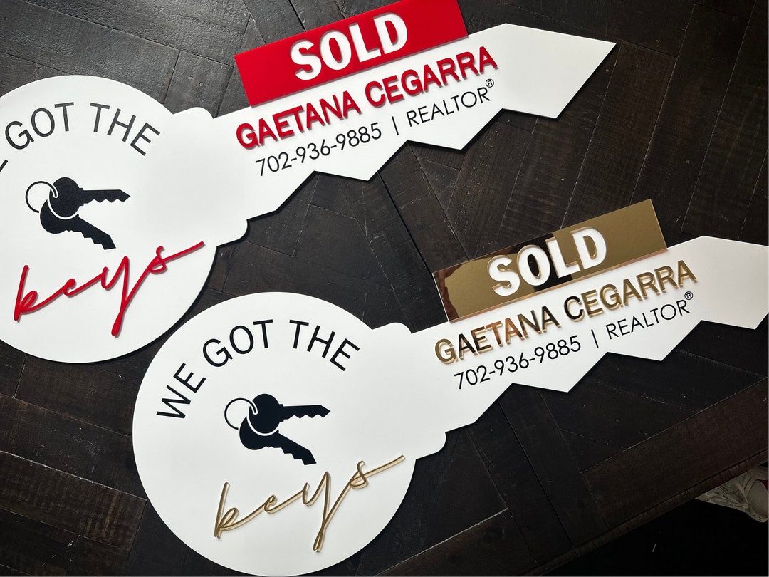 Personalized Realtor Key SOLD | Closing Realty | House Sold Acrylic ...
