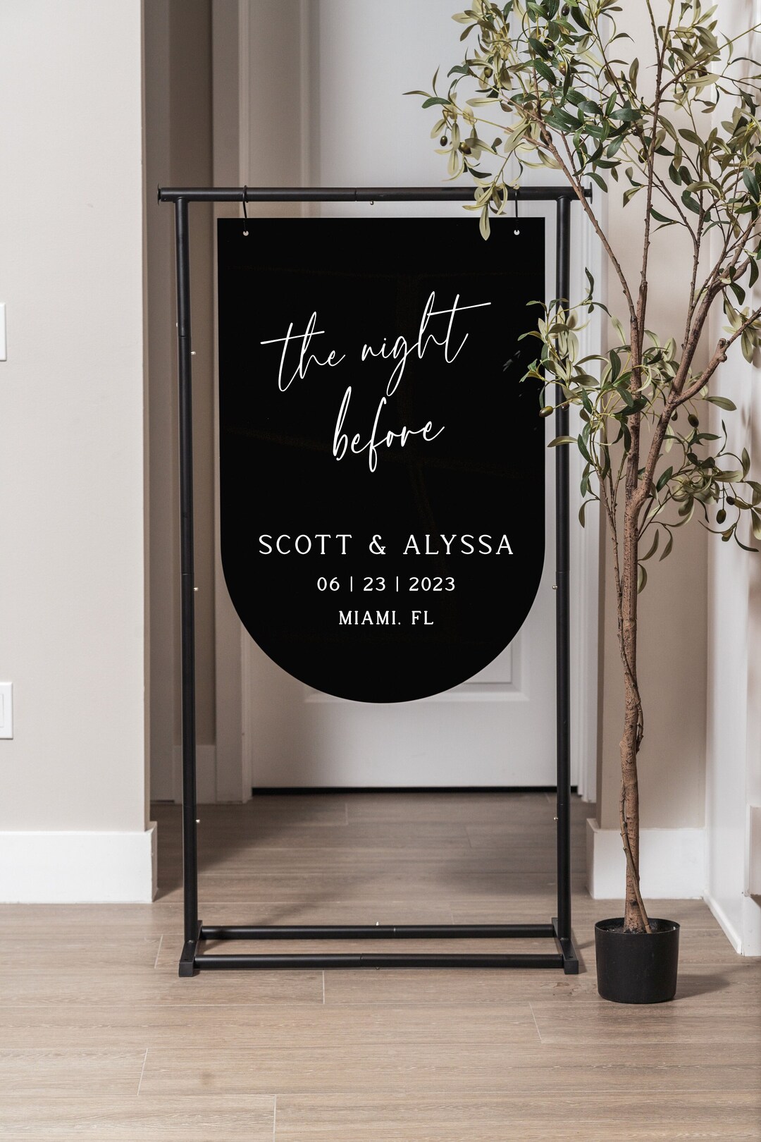 3D Rehearsal Welcome Sign Gold Mirror minimalist Modern Signage Wedding ...