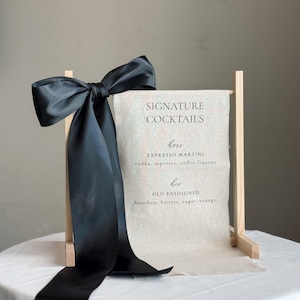 Signature Cocktails Wedding Bar Sign | Linen Drink Menu | Modern ...