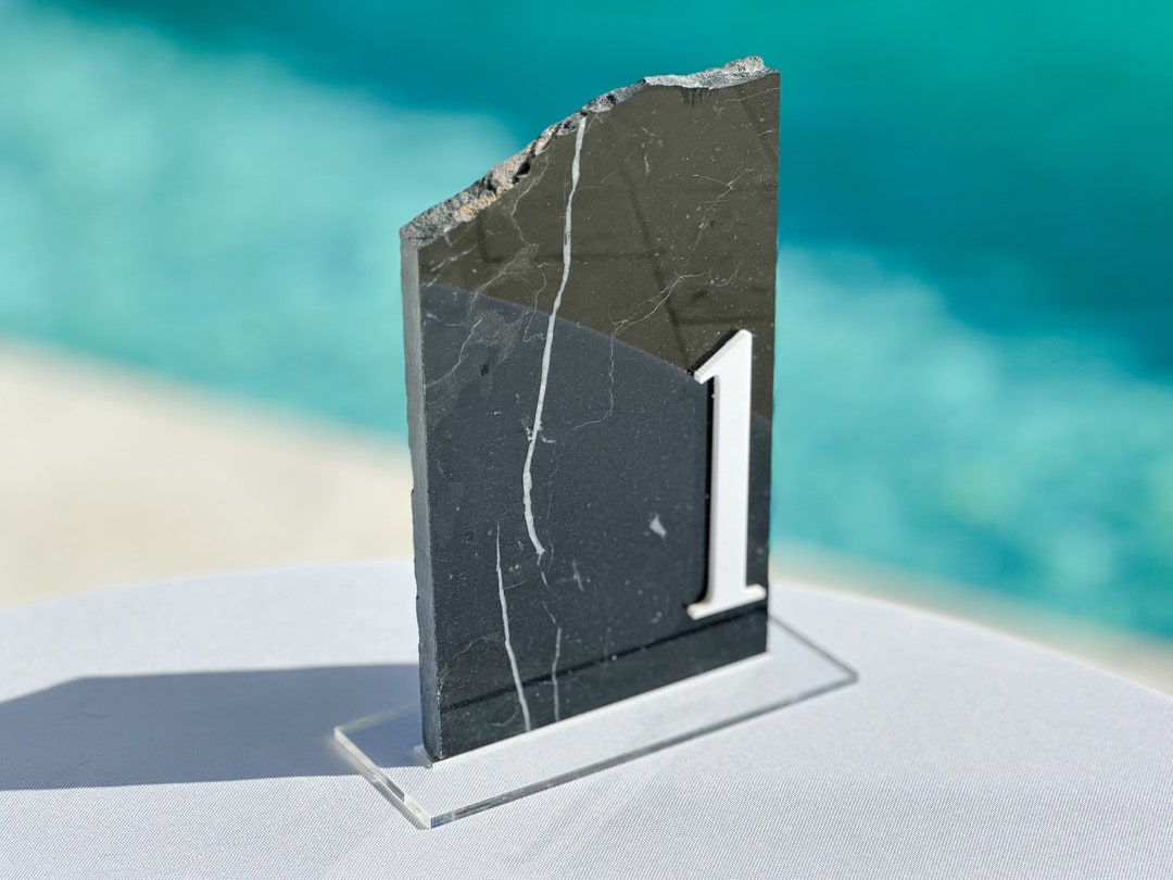 3D Marble Stone Table Numbers | Wedding Unique Signage | Custom Layered ...