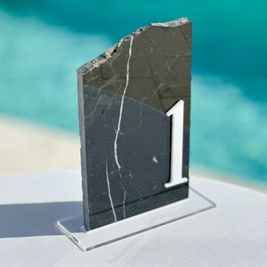 3D Marble Stone Table Numbers | Wedding Unique Signage | Custom Layered ...