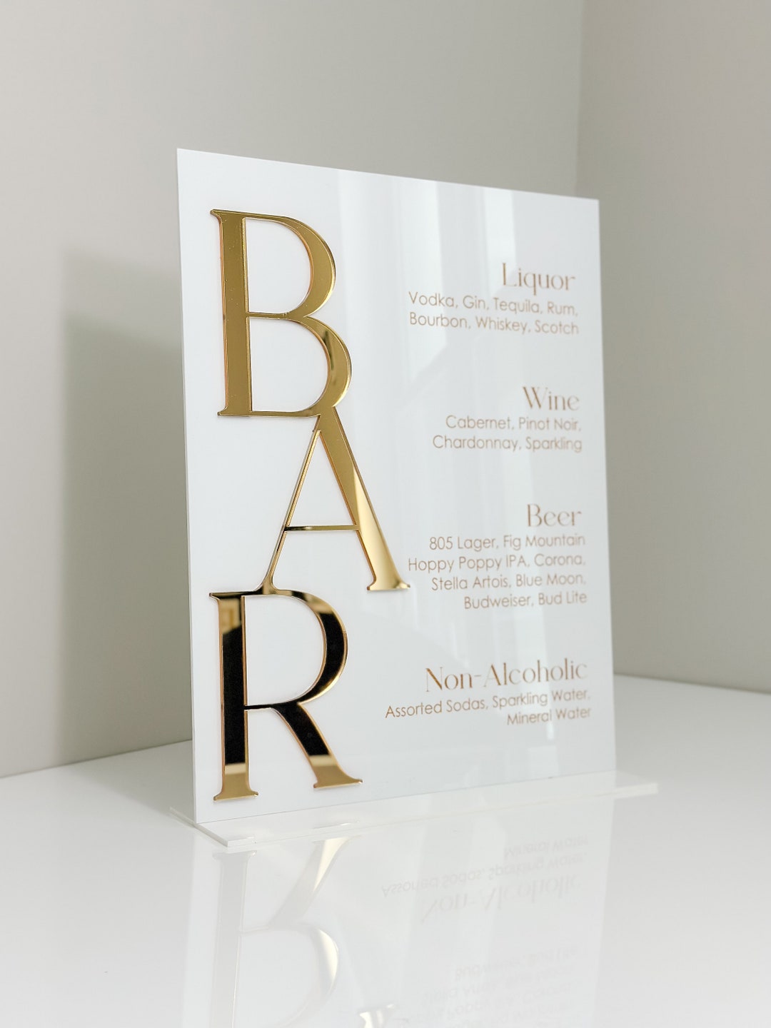3D Acrylic Bar Sign | Wedding Unique Signage | Mimosa Layered Decor ...