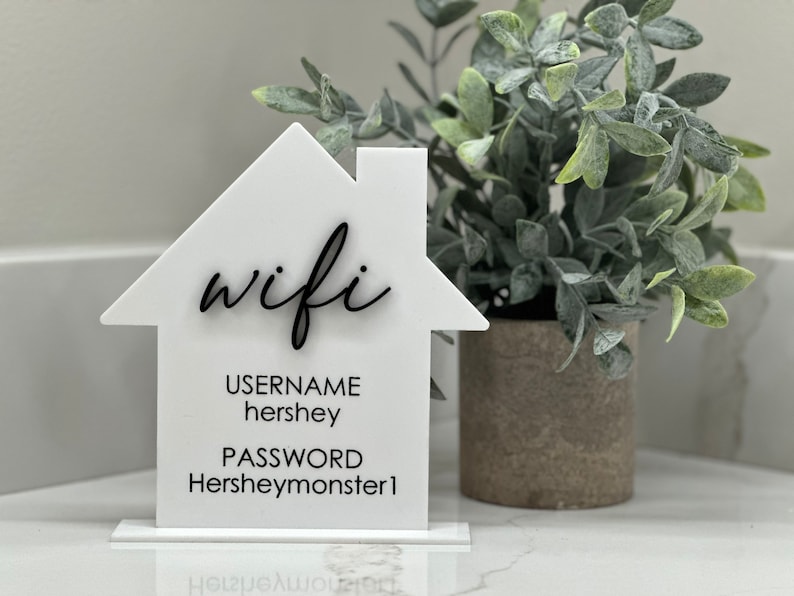3D Wifi Acrylic Sign With Stand Username and Password Sign - Etsy