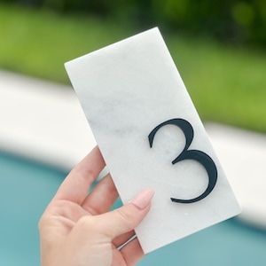 3D Marble Stone Table Numbers | Wedding Unique Signage | Custom Layered ...