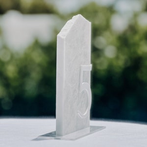 3D Marble Stone Table Numbers | Wedding Unique Signage | Custom Layered ...
