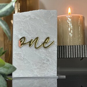 3D Marble Stone Table Numbers Wedding Unique Signage Custom Layered ...