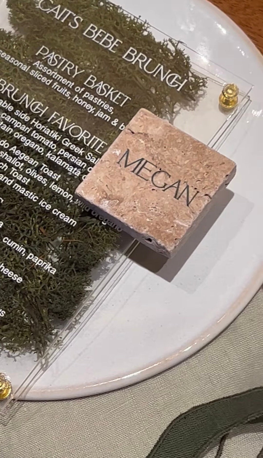 Travertine Stone Acrylic Place Card Settings, Acrylic Place Names ...