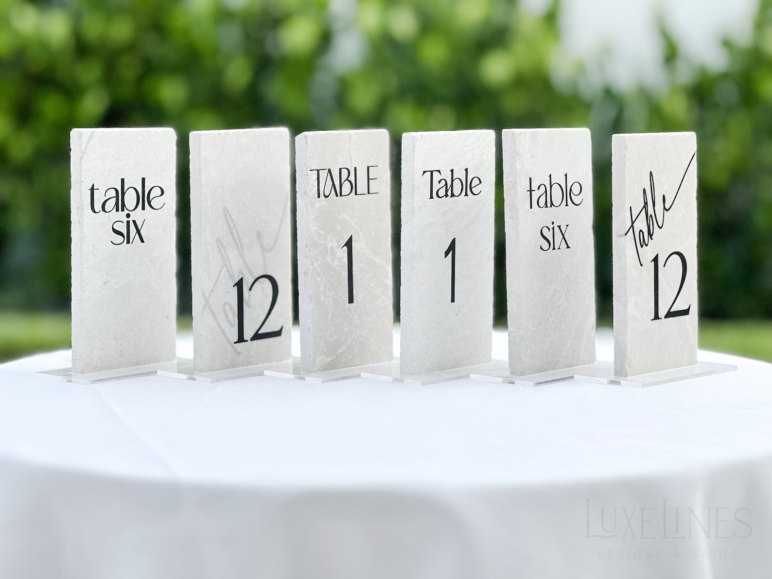 Marble Stone Table Numbers | Wedding Unique Signage | Custom Layered ...
