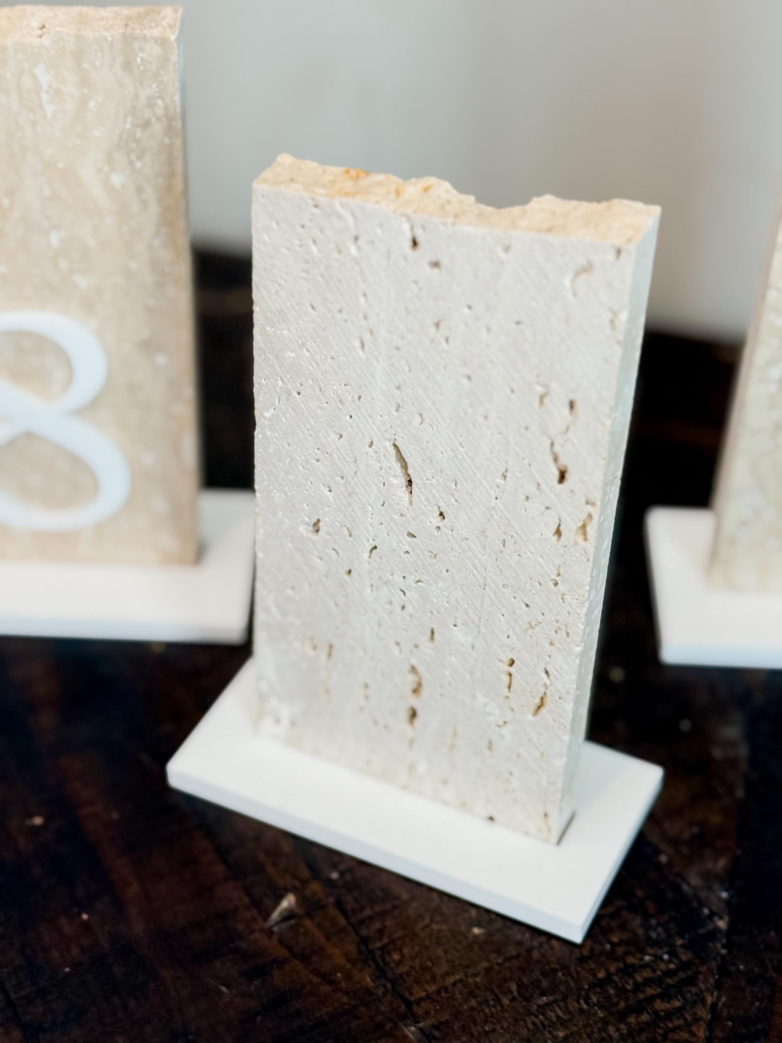 3D Travertine Stone Table Numbers | Wedding Unique Signage | Custom ...