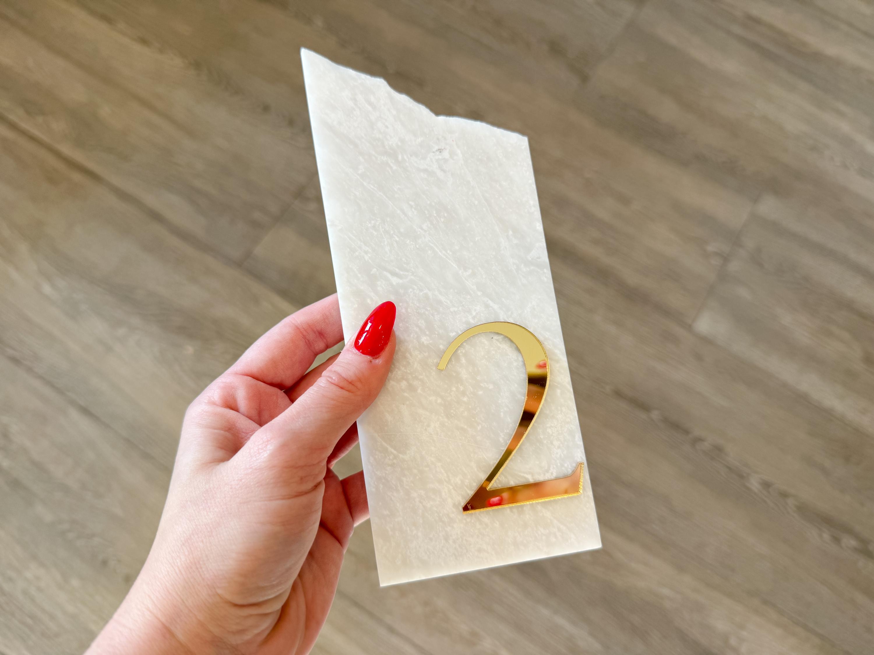 3D Marble Stone Table Numbers | Wedding Unique Signage | Custom Layered ...