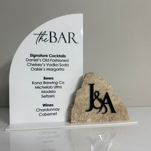 Acrylic Stone Menu & Table Number Sign Layered Menu - Etsy