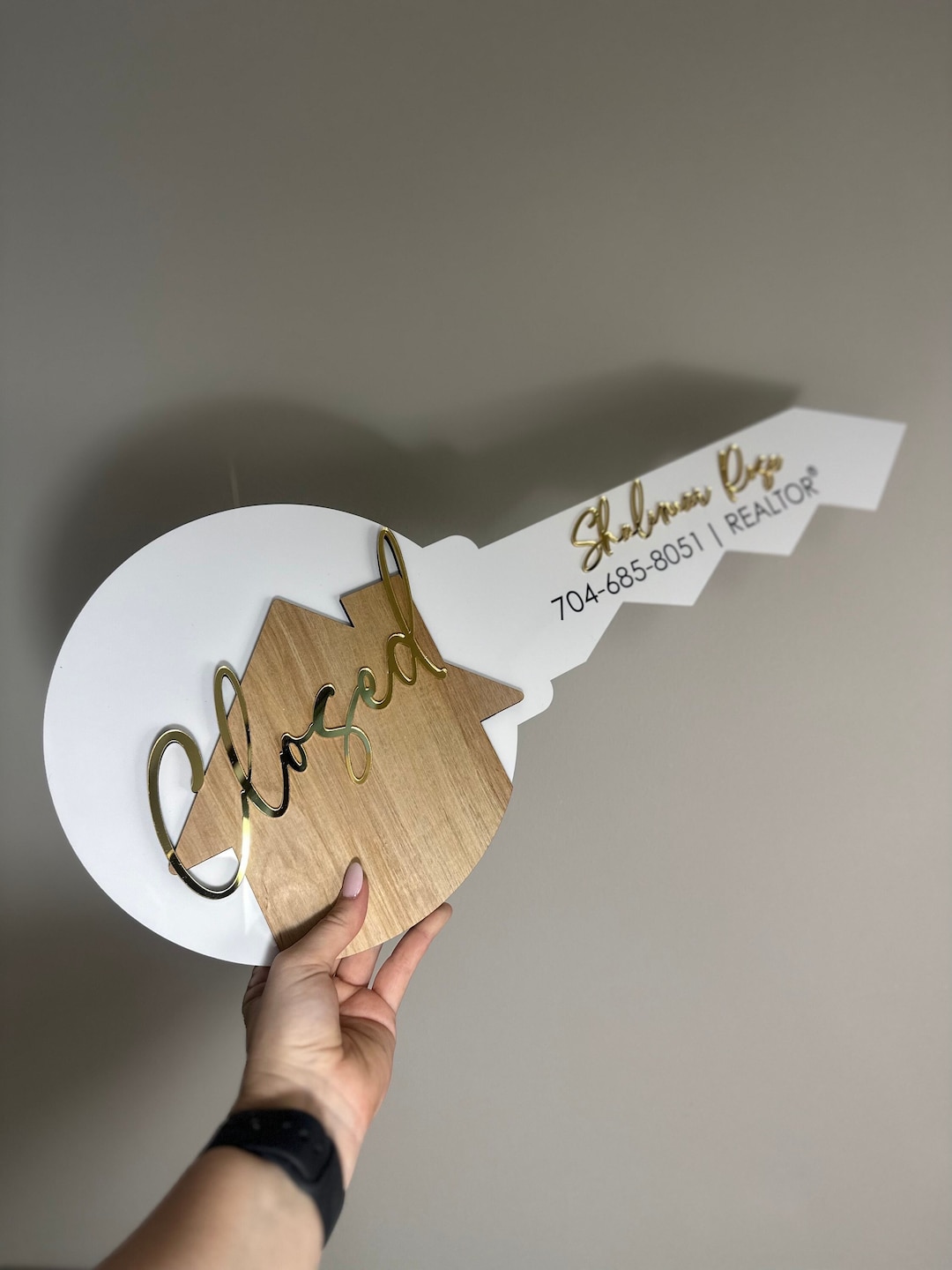 Personalized Realtor Key | Closing Realty | House Sold Acrylic and Wood ...