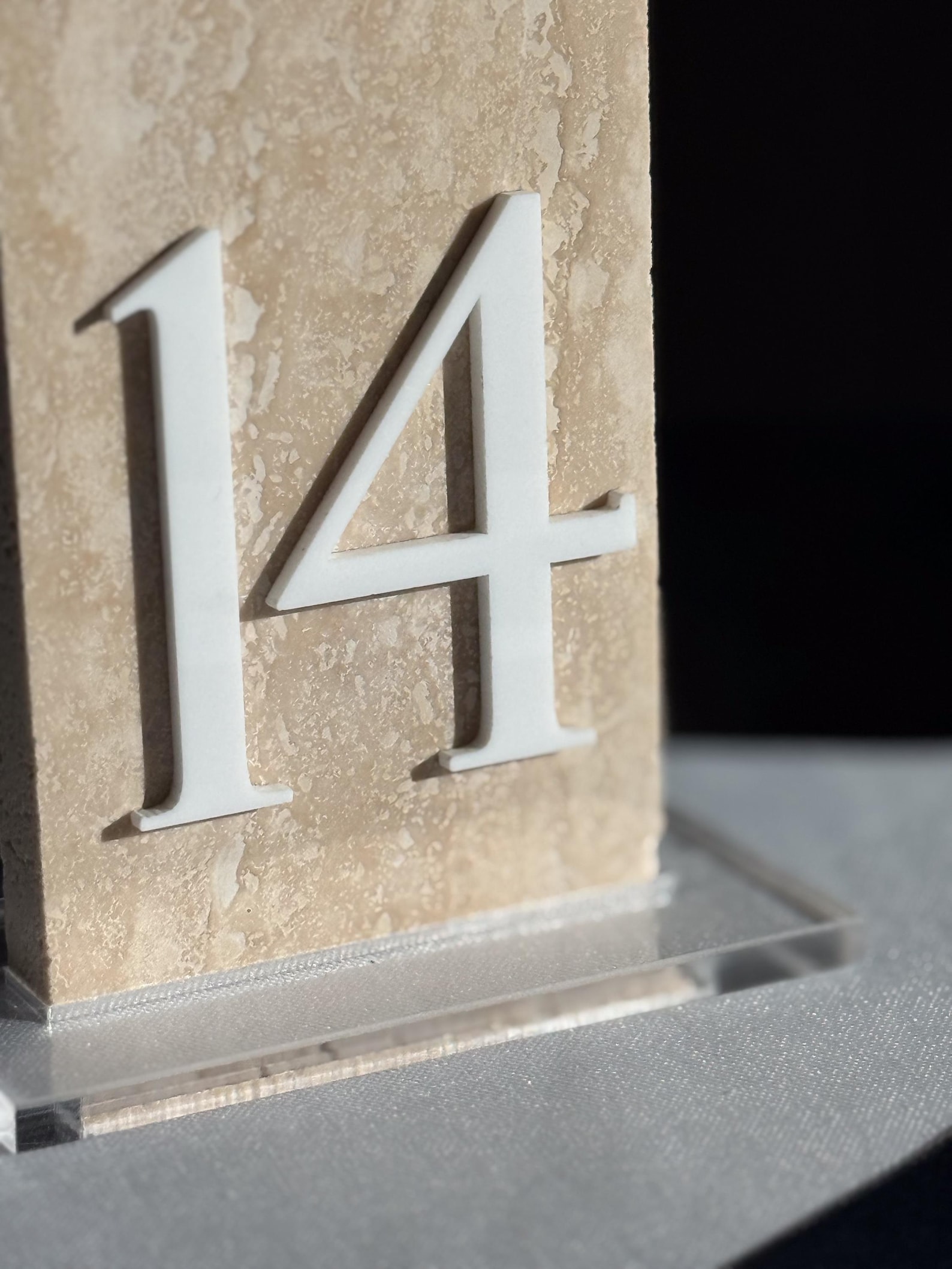 3D Travertine Stone Table Numbers | Wedding Unique Signage | Custom ...