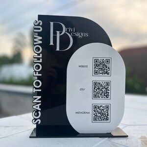 Acrylic Social Media Sign Table Top Logo Sign QR Code - Etsy